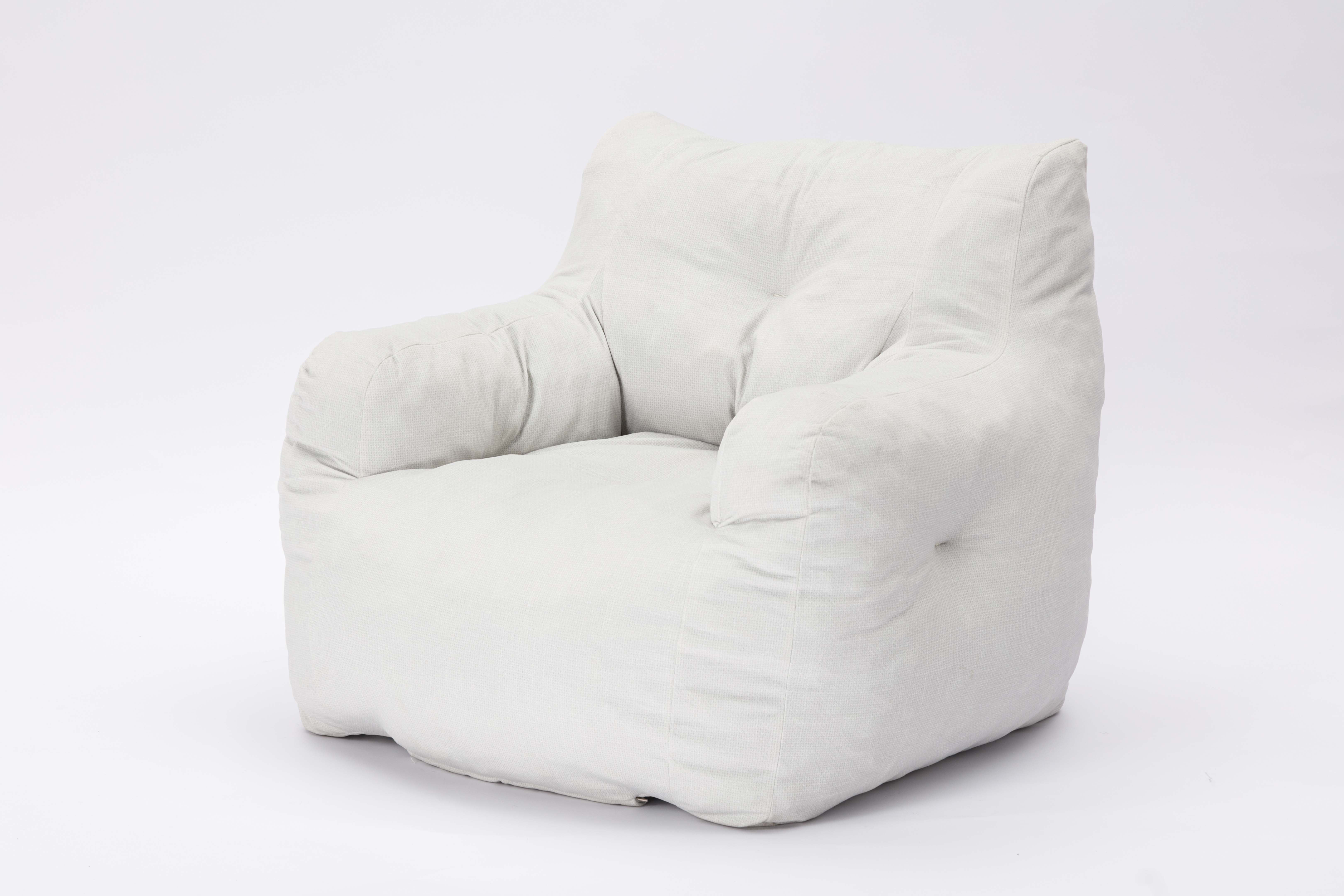 DSUNNER Soft Cotton Linen Fabric Bean Bag Chair Filled with Memory ...