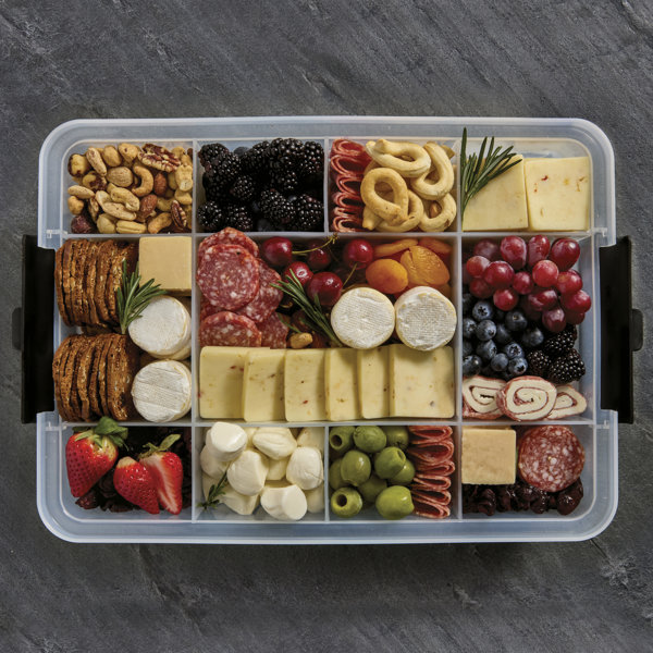 Farberware Snacklebox with 11 Compartments, Bamboo Cutting Board ...