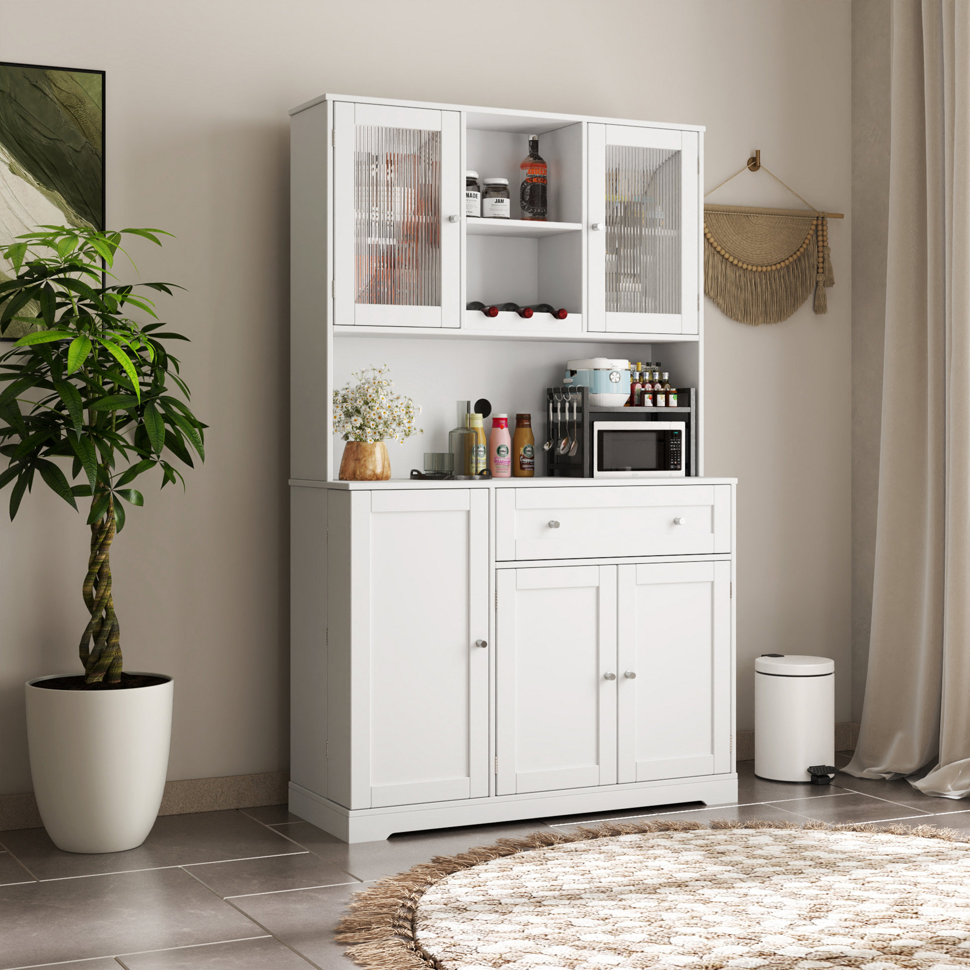 Winston Porter Kitchen Pantry Storage Cabinet, Modern Buffet Cabinet ...