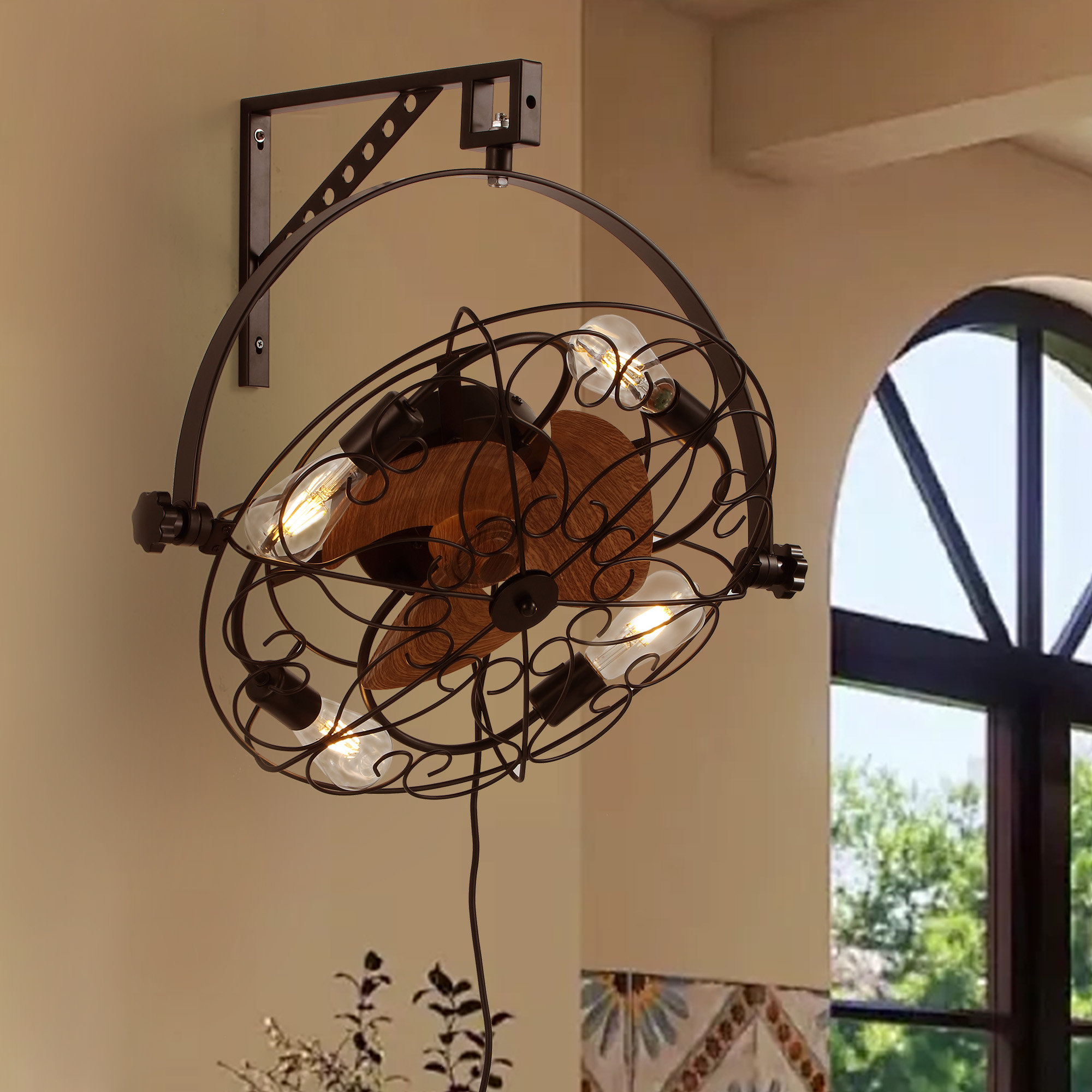 Trent Austin Design® Glenlee 20" Fansconce Wall Mounted Fan With 6 ...