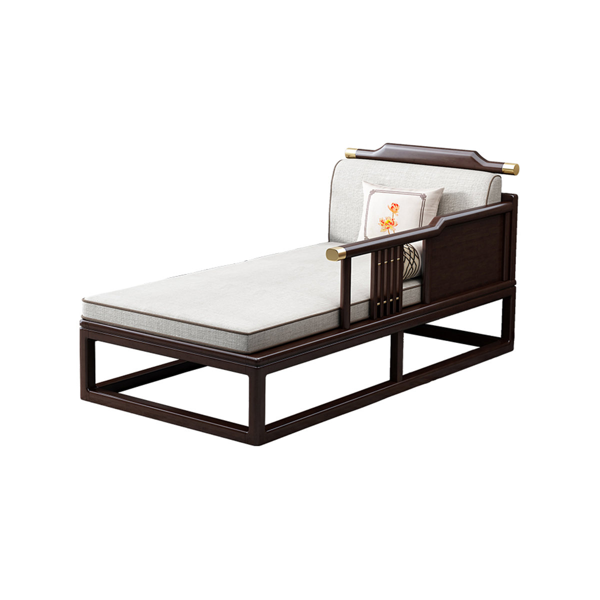 Finesse Furni Linen Chaise: High - Rebound Comfort & Wooden Base | Wayfair