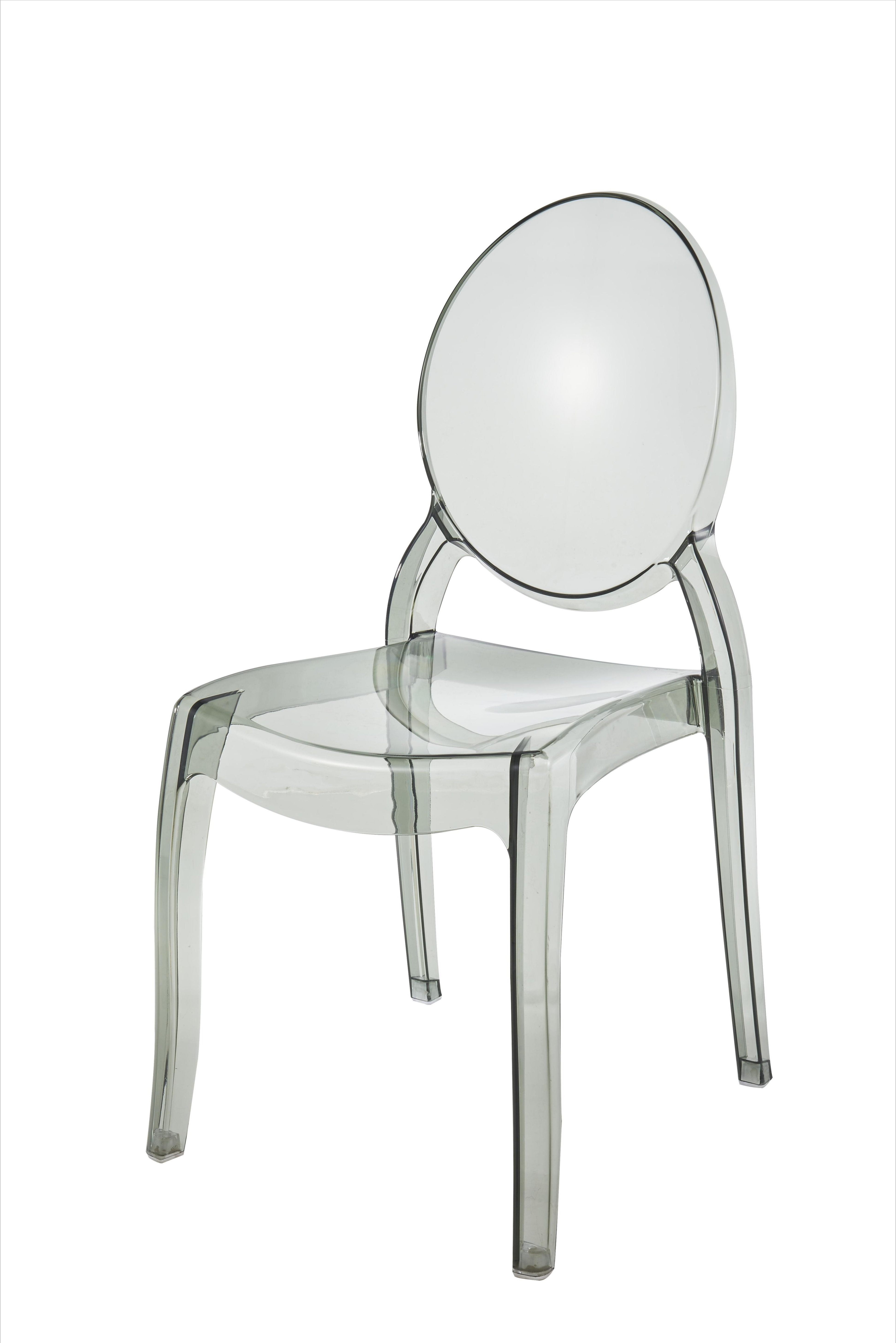 FOH Furniture Set of 4 LARGE Ghost Chairs, Modern Acrylic Stacking ...