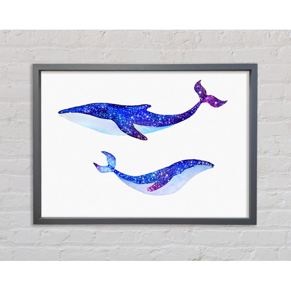 Bright Star Twinkling Whales - Single Picture Frame Print on Canvas ...