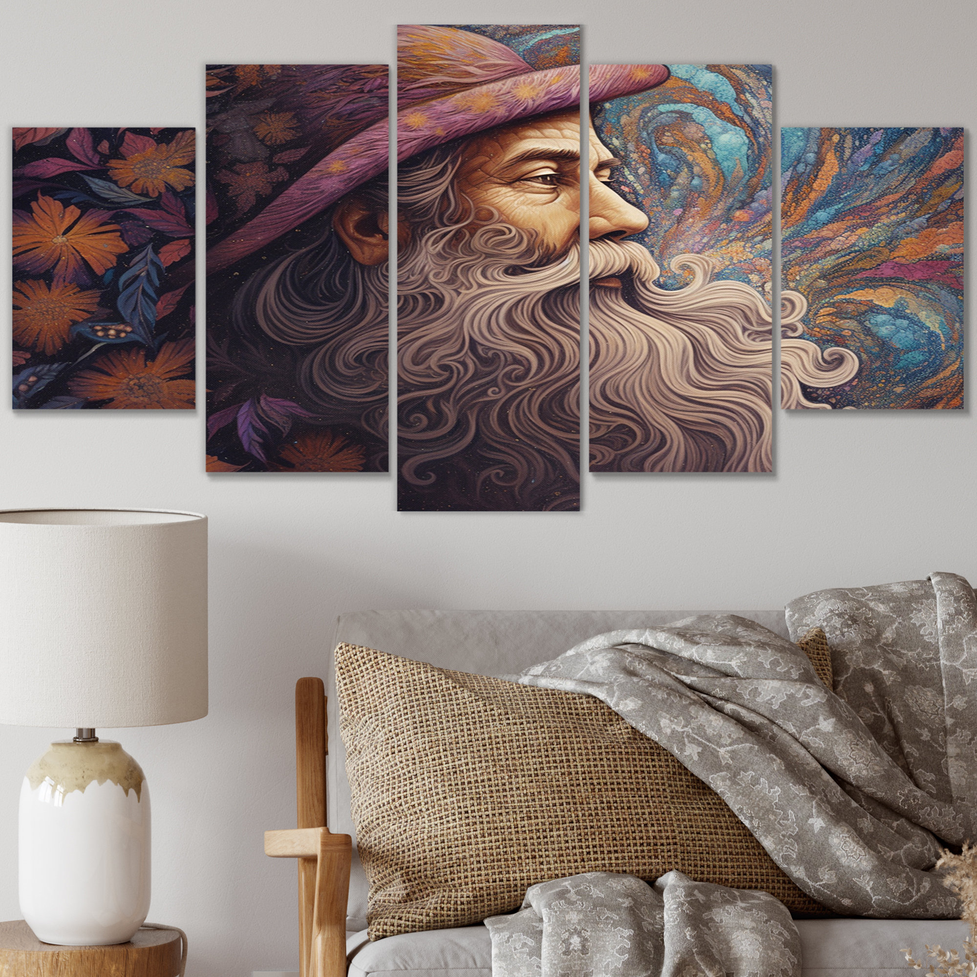 Bungalow Rose Bliss Wisdom Of The Shaman - Folk Religion Canvas Print - 5 Panels | Wayfair