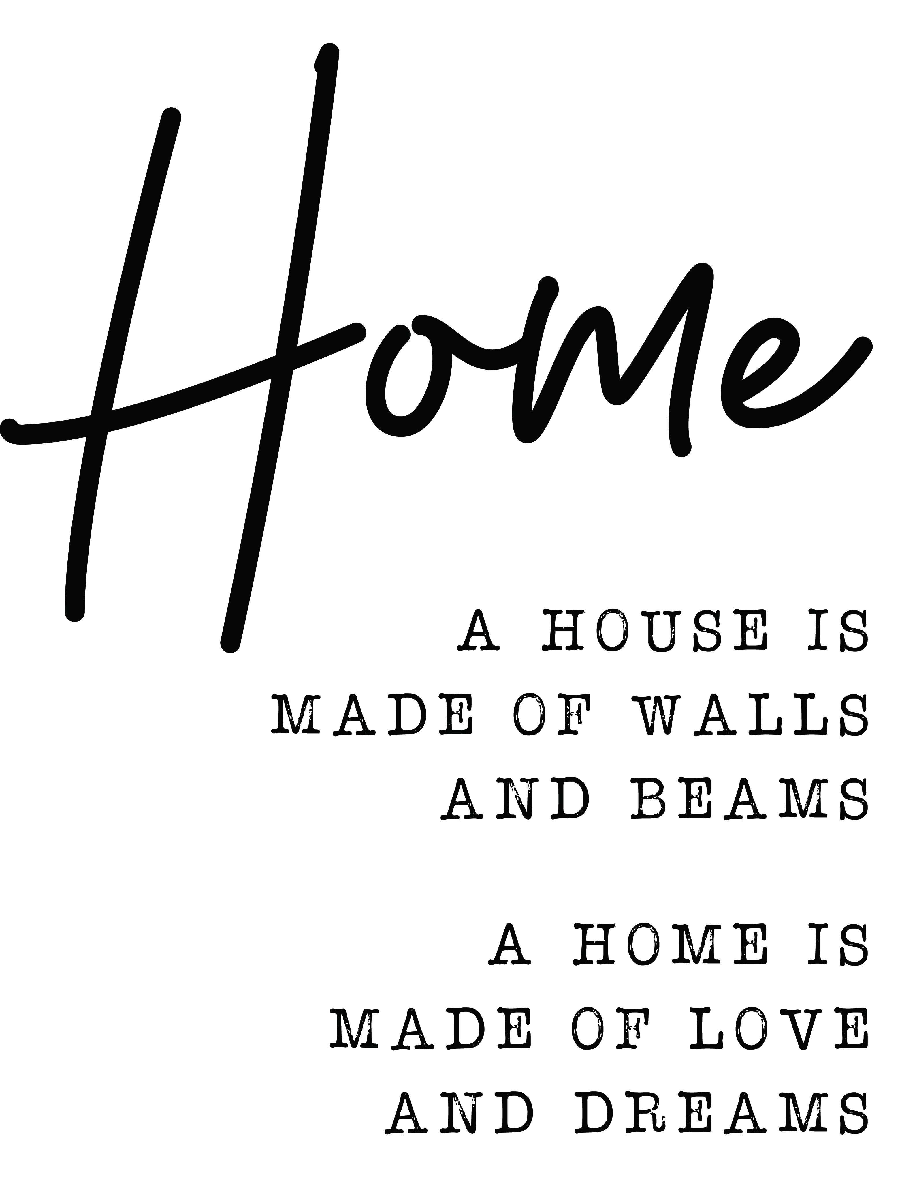 Trinx House Vs Home - Wrapped Canvas Textual Art | Wayfair