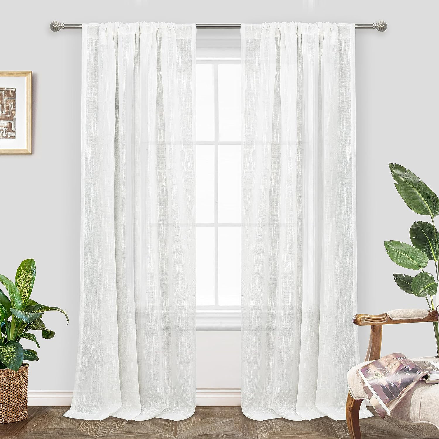 Latitude Run® Avanita Linen Blend Light Filtering Curtain Pair | Wayfair