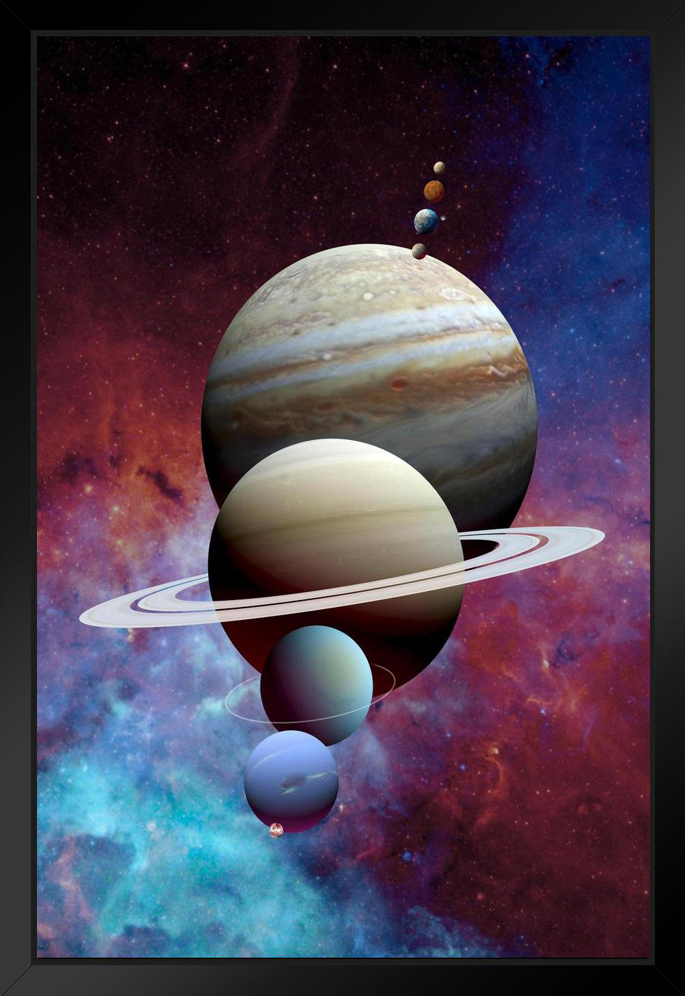 Trinx Earths Solar System Art Print Black Wood Framed Poster 14X20 ...