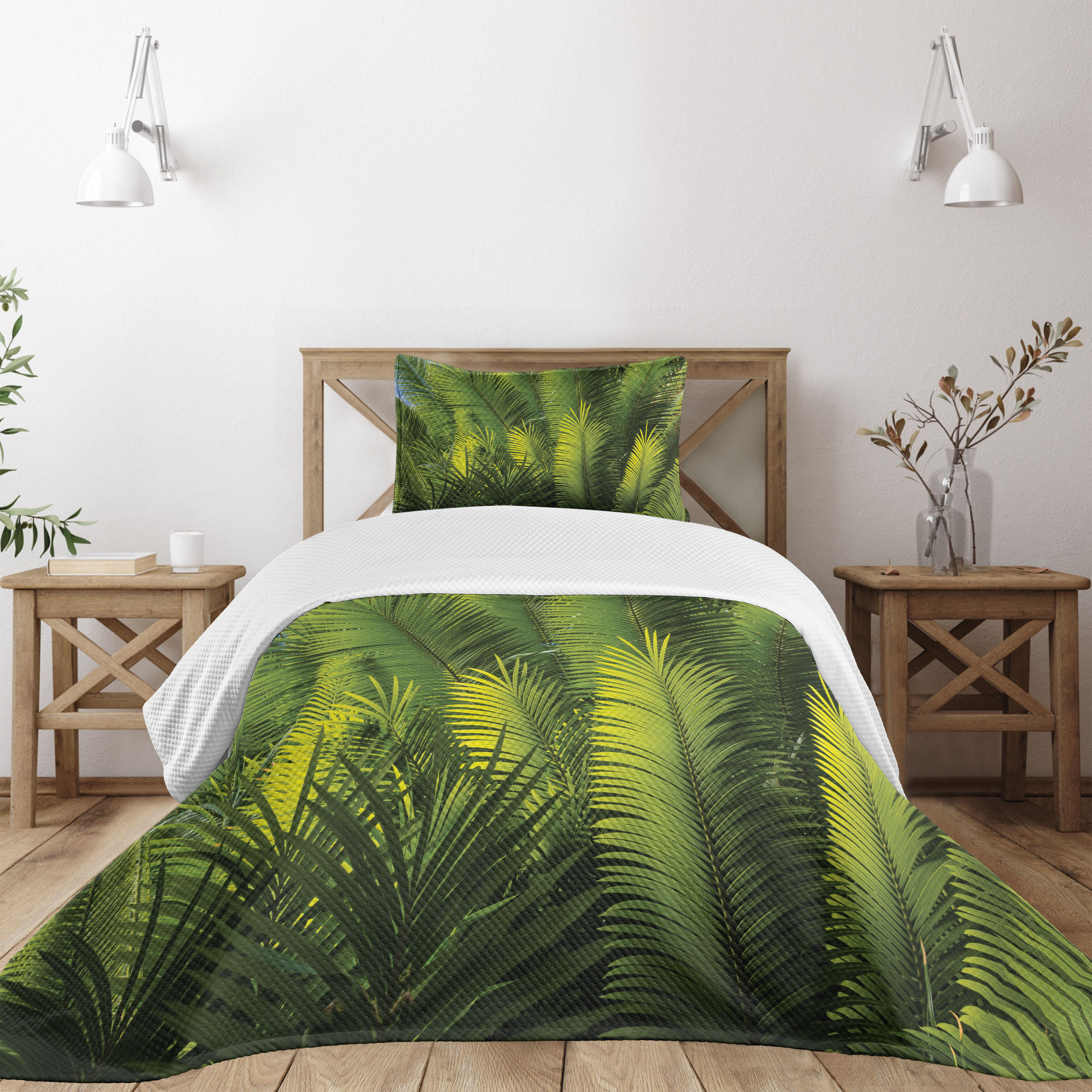 Ambesonne Tropical Bedspread Palm | Wayfair