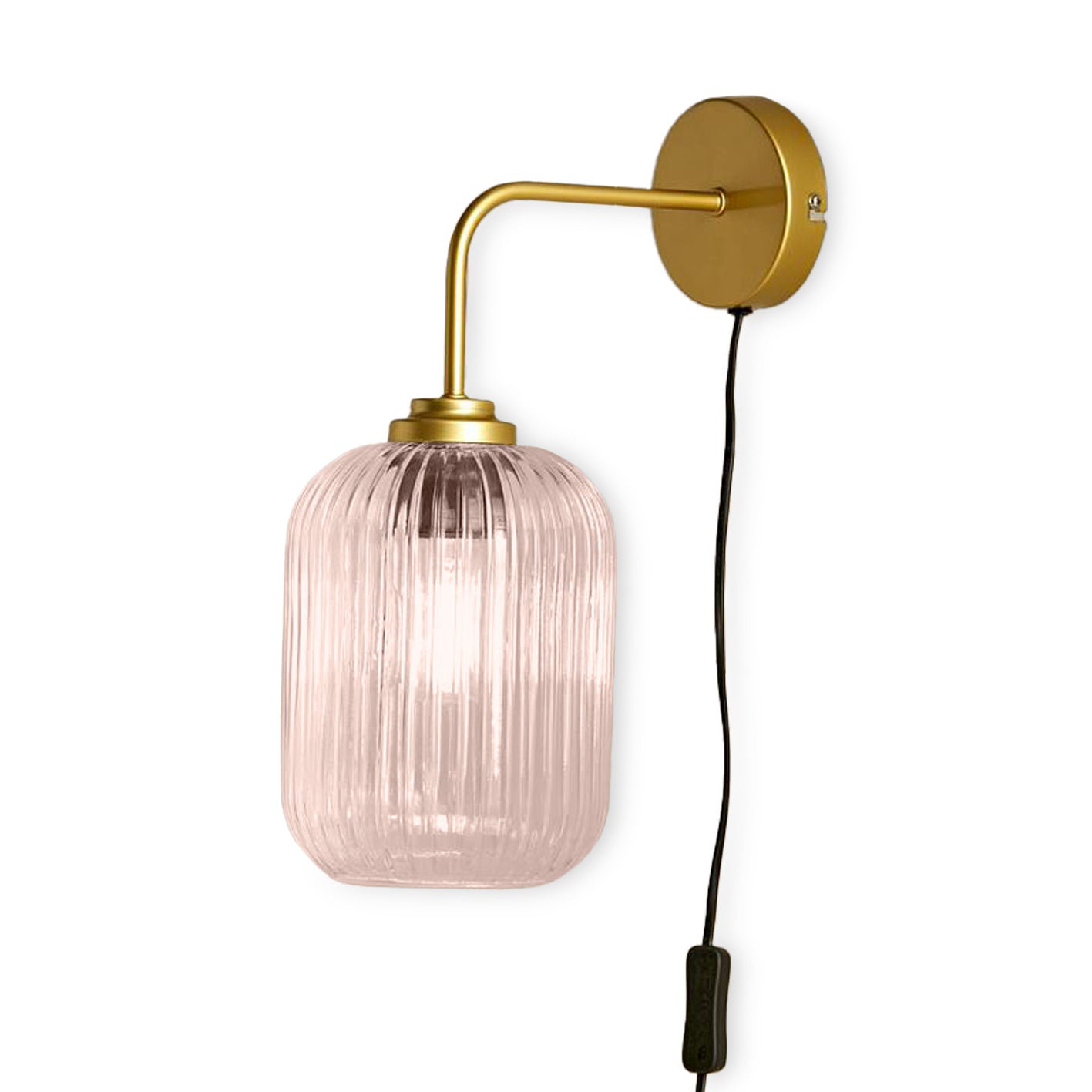 Fairmont Park Plug in Wall Light Gold - Smoked Glass | Wayfair.co.uk