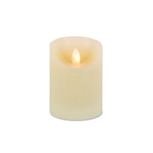 Latitude Run® Set Of 2 Wax LED Pillar Candles – Bisque Pillars With New ...