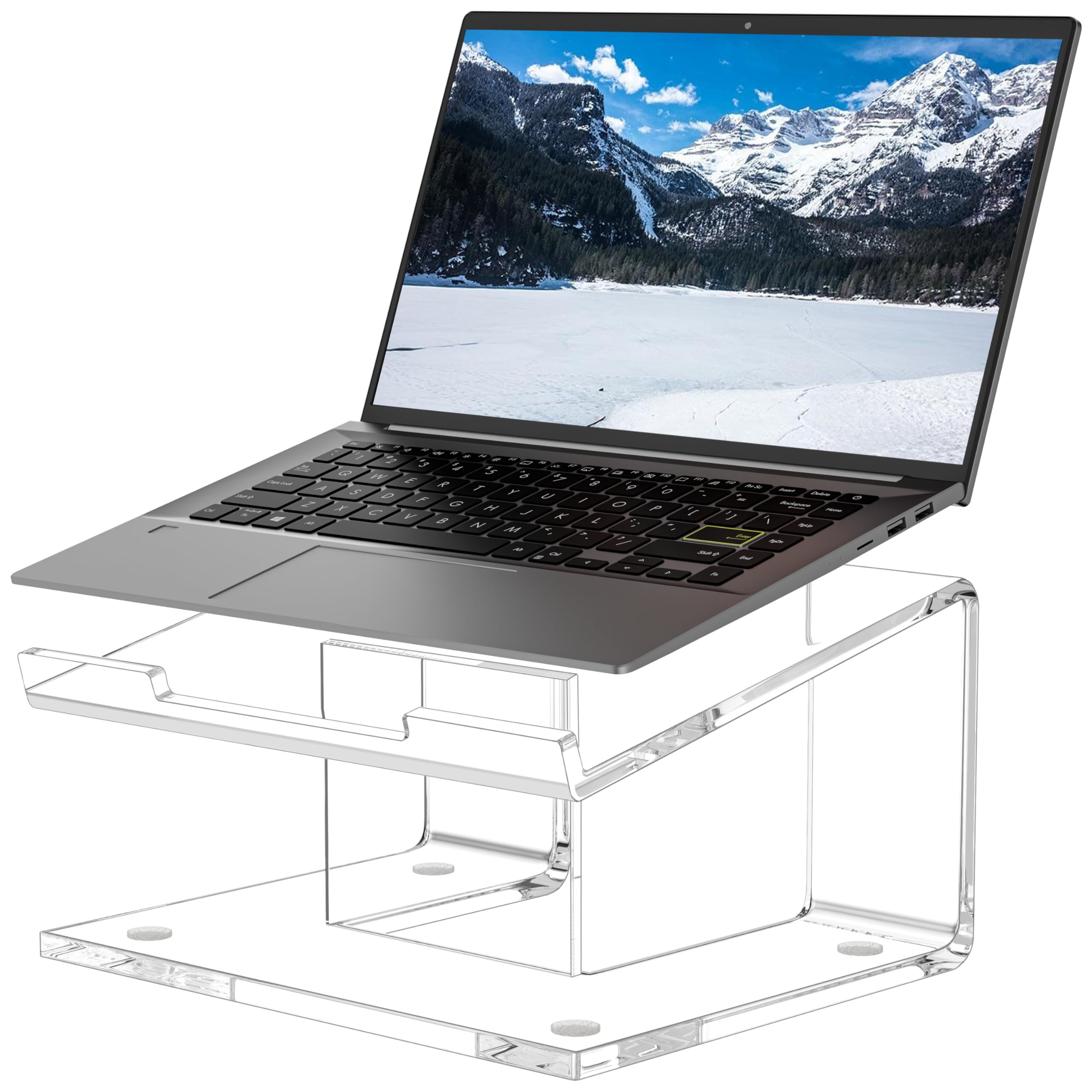 LEERWEI Acrylic Laptop Stand For Desk, Laptop Riser For 10-17.3 Inch ...