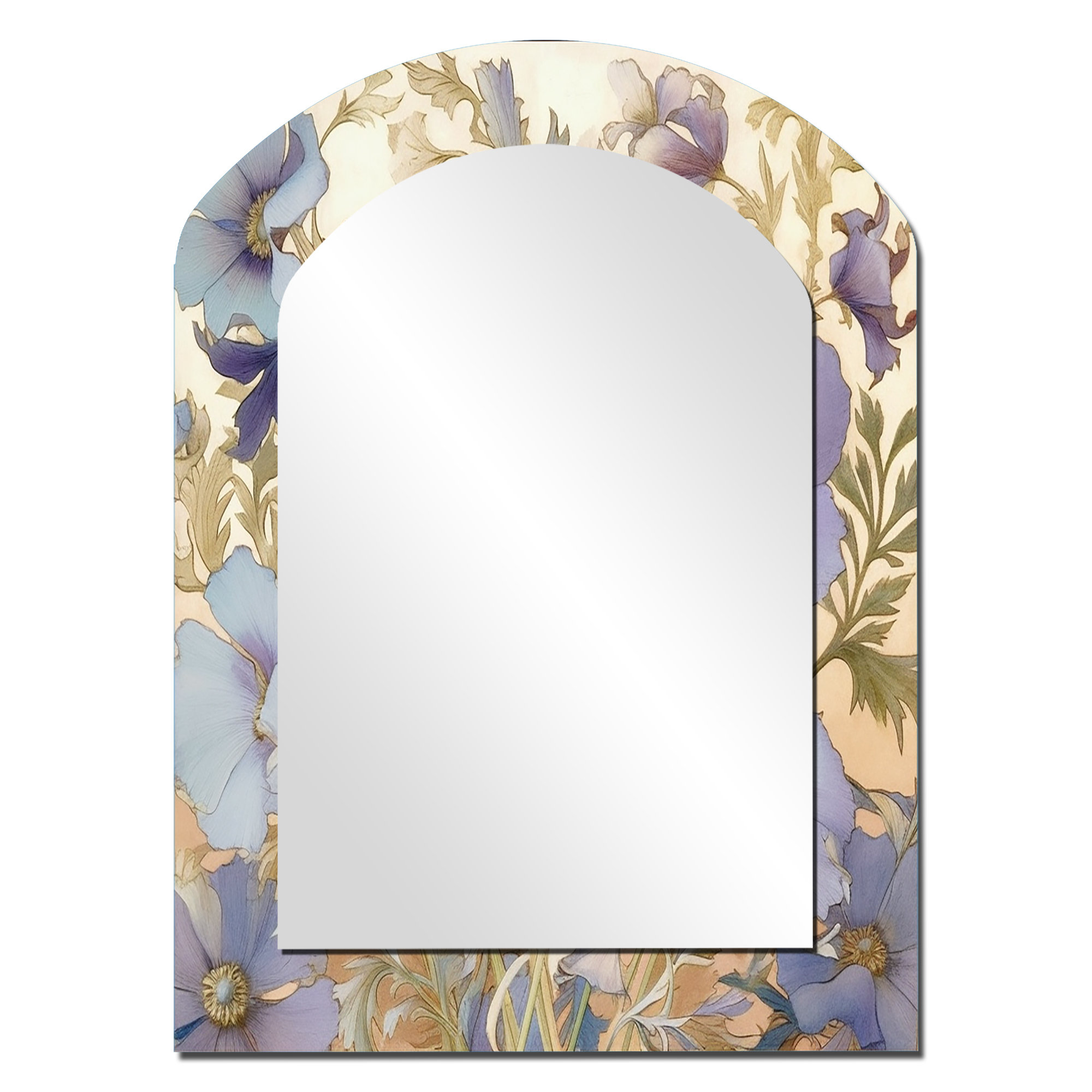 Dakota Fields Retro Collage Blooming White Chrysanthemum - Large Arched ...