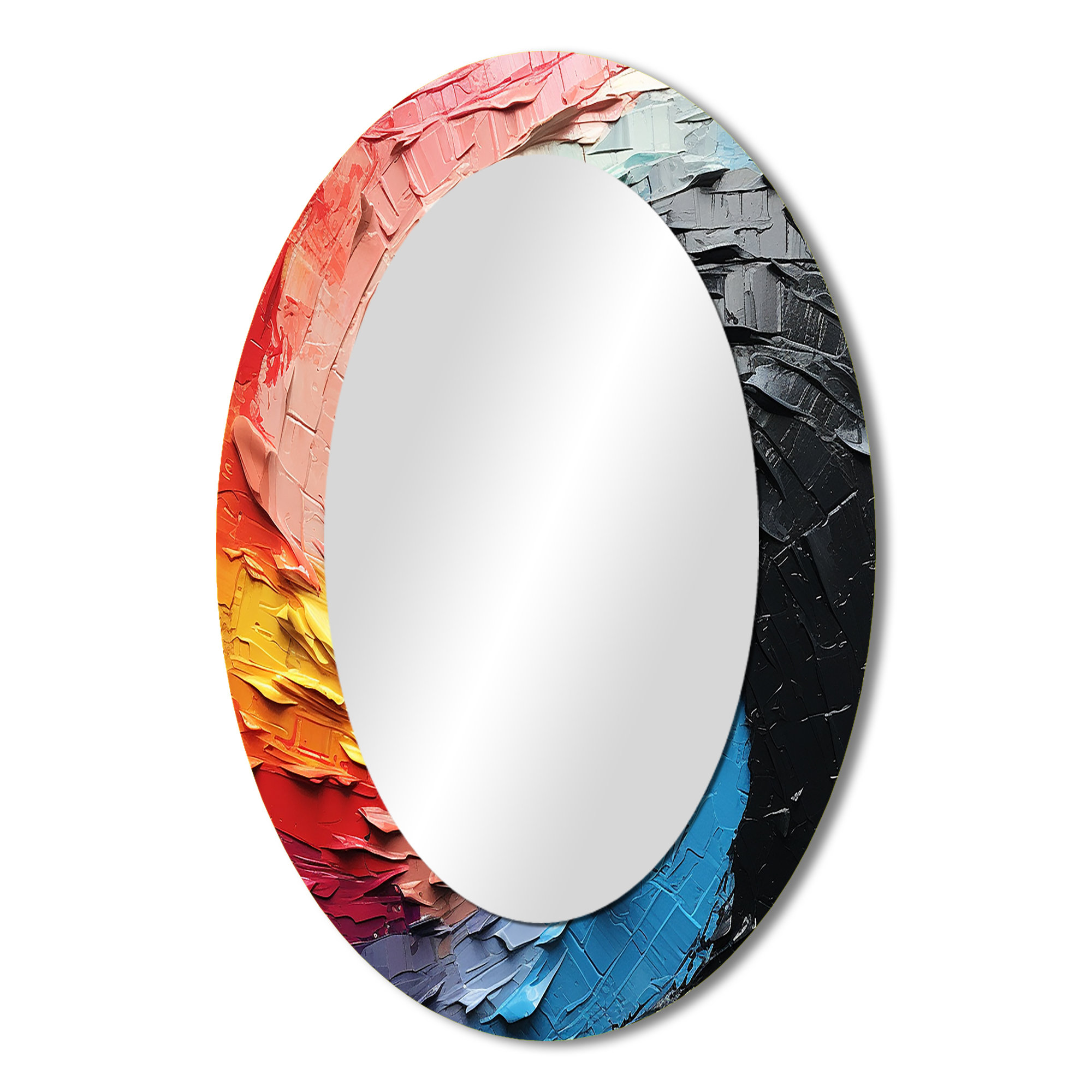 East Urban Home Minimalism Rainbow Prismatic Dreams - Large Oval Wall ...