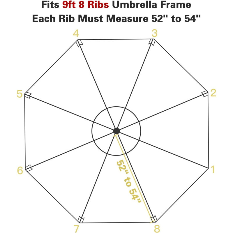 Arlmont & Co. Prestero for 9 ft x 8 Rib Umbrellas | Wayfair