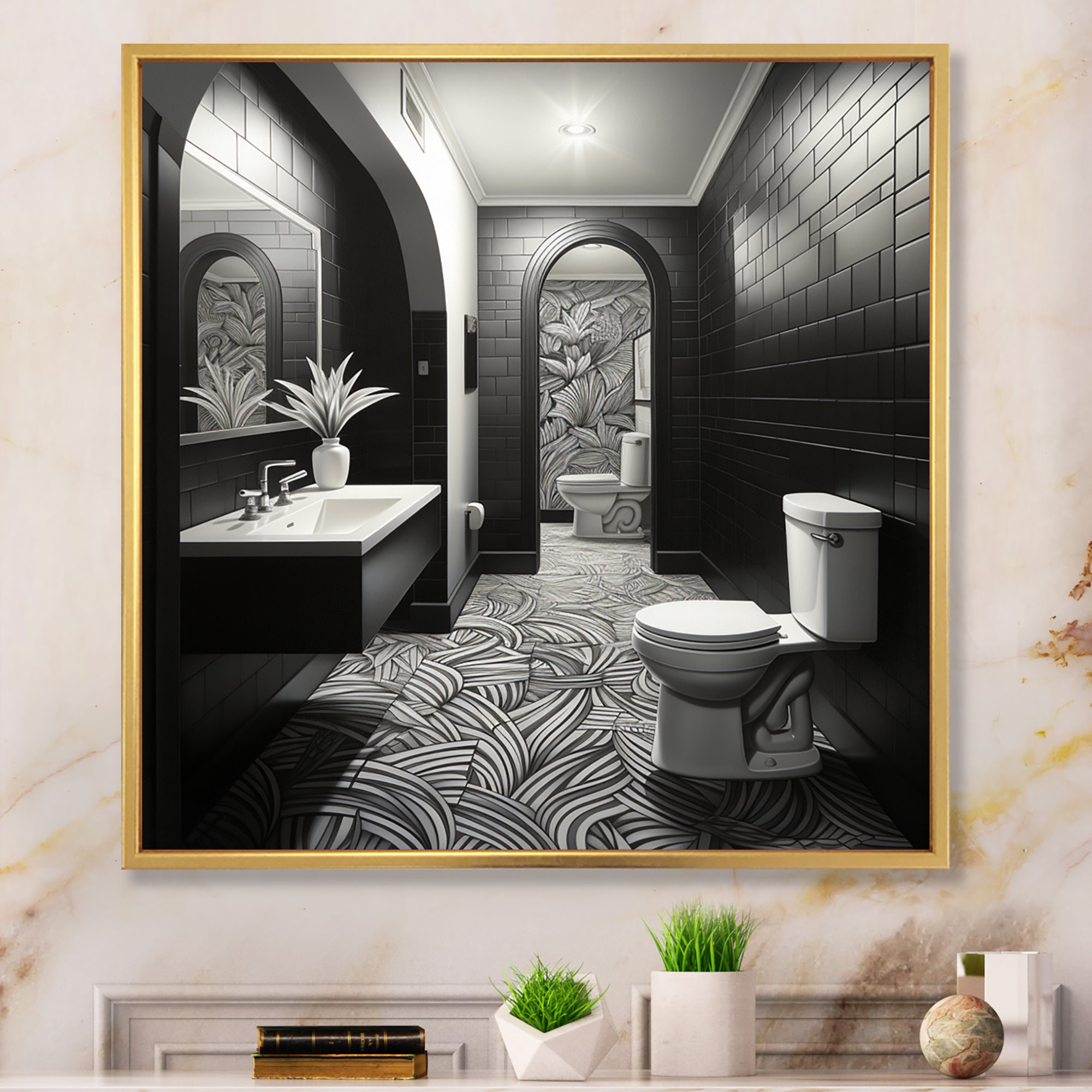 Red Barrel Studio® Modern Monochrome Toilet II - Print | Wayfair