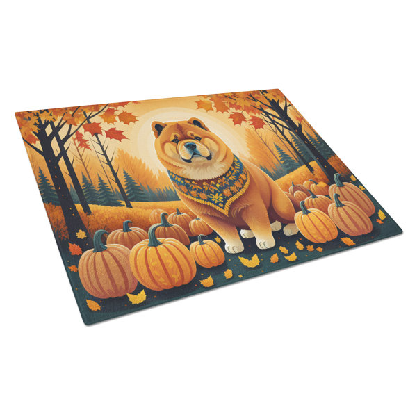 Caroline's Treasures Chow Chow Fall Glass Cutting Board Large - Wayfair ...