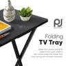 PJ Wood Folding TV Tray Tables with Compact Storage Rack, 5 Piece Set ...