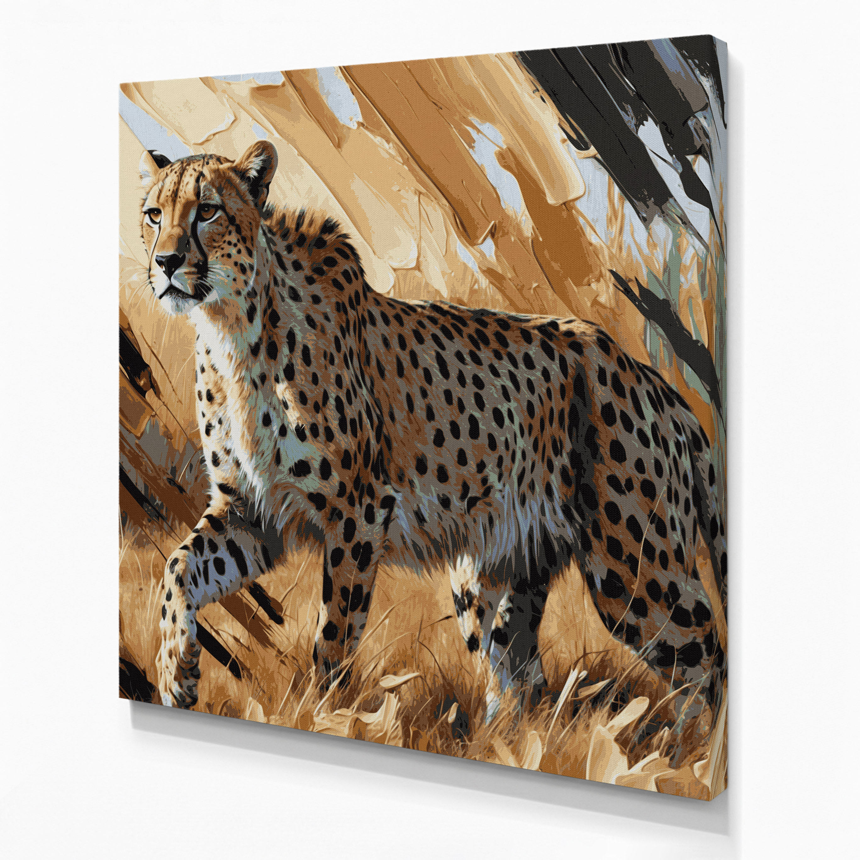 Latitude Run® Big Cats Namibian Cheetah Brown Canvas Wall Art | Wayfair