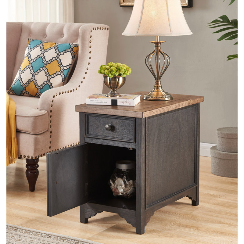 Salazar End Table With Storage And Built In Outlets at Anna Crace blog