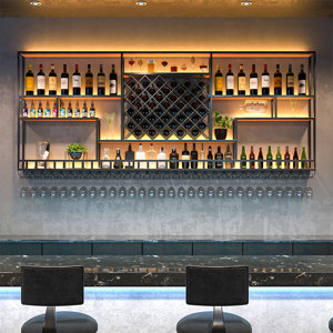 L Wall-hanging Wine Rhythm Simple industrial style wine rack | Wayfair