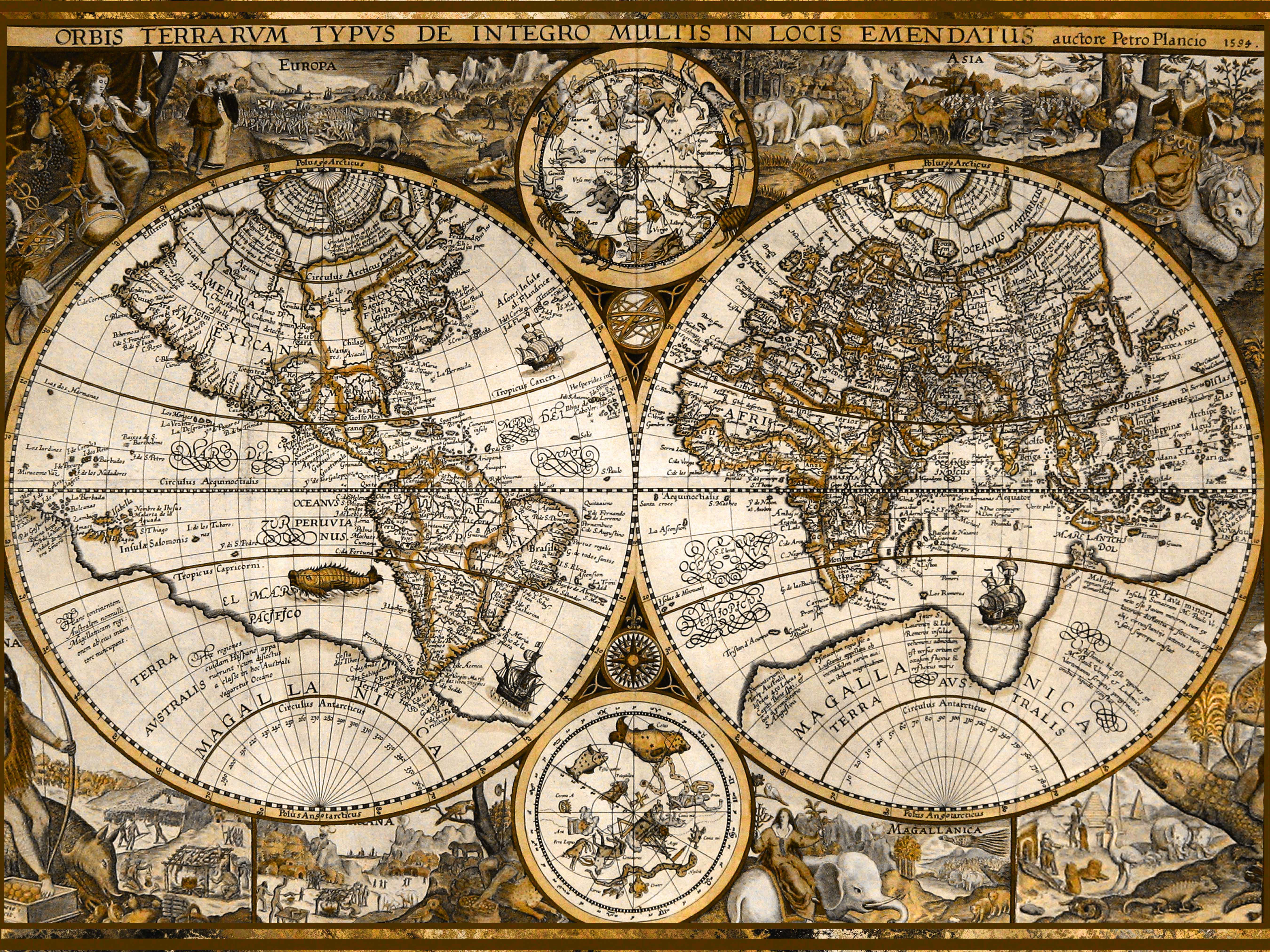 Lark Manor™ Old World Map - Wrapped Canvas Print & Reviews | Wayfair