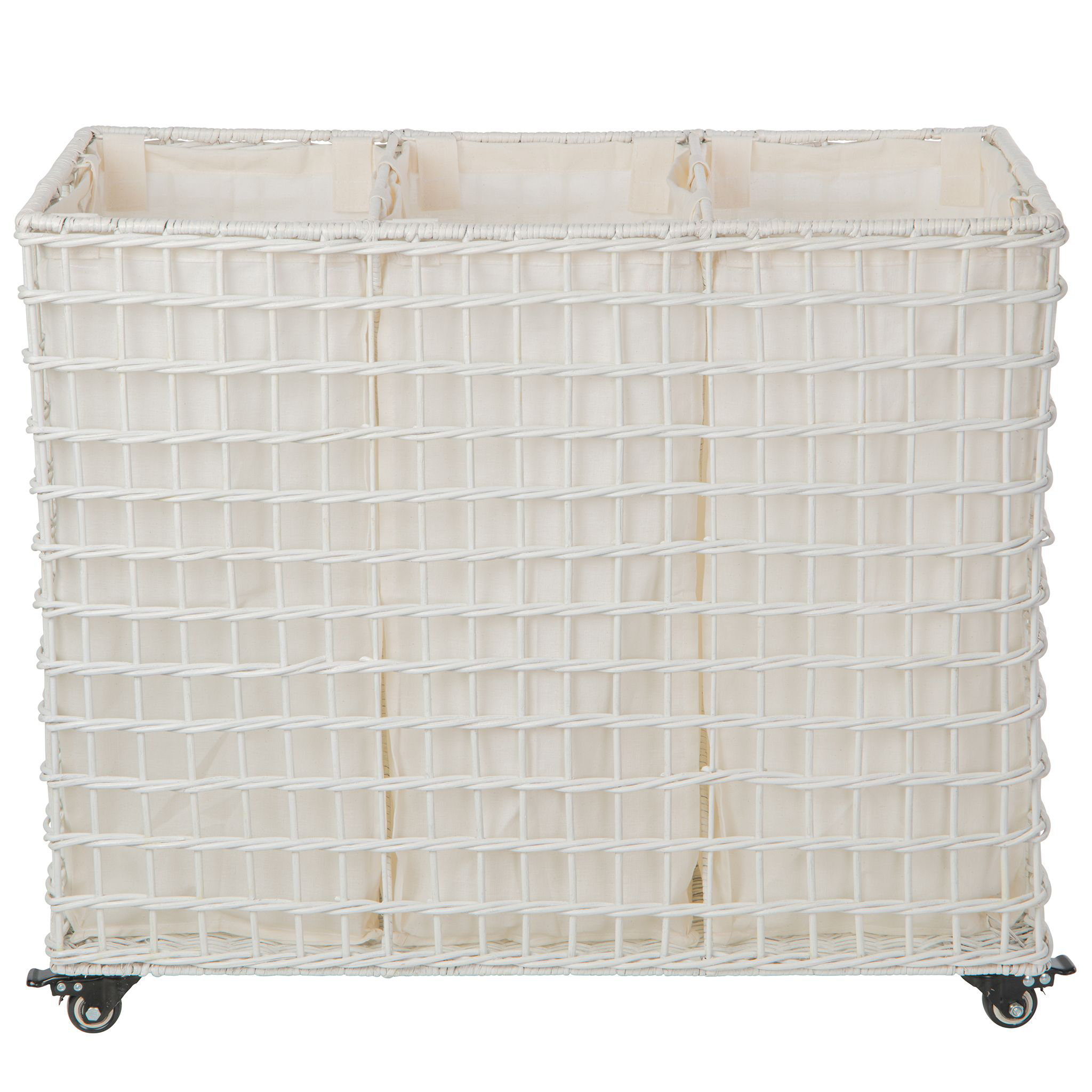 Kouboo Hand Woven Wicker Rolling Laundry Sorter with Handles | Wayfair