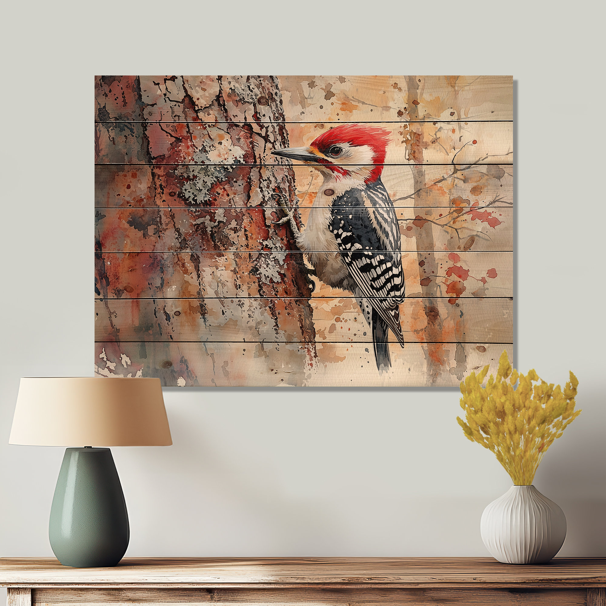 Ophelia & Co. Woodpecker In The Forest - Bird Wood Wall Decor - On ...