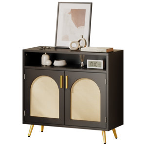 Mercer41 Jacey 31.5"W Accent Buffet Sideboard Cabinet with Adjustable ...