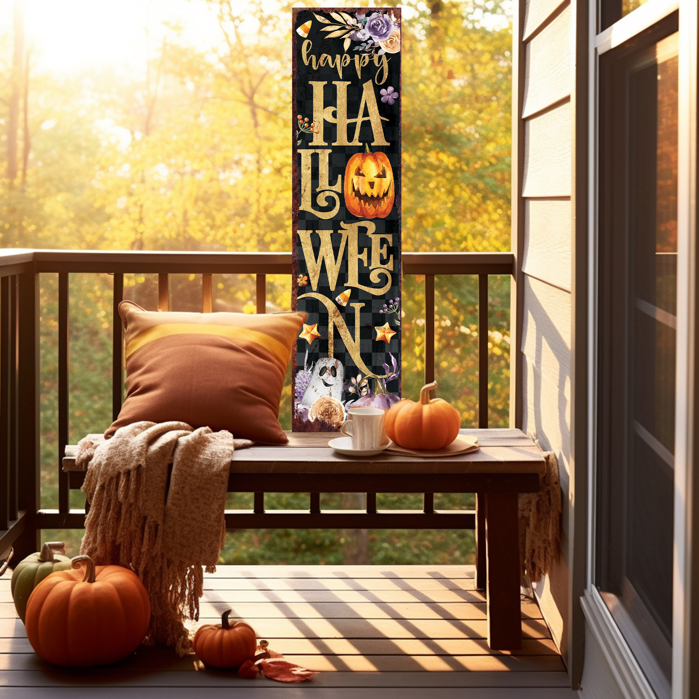 The Holiday Aisle® 36in Halloween Porch Sign - Front Porch Halloween ...