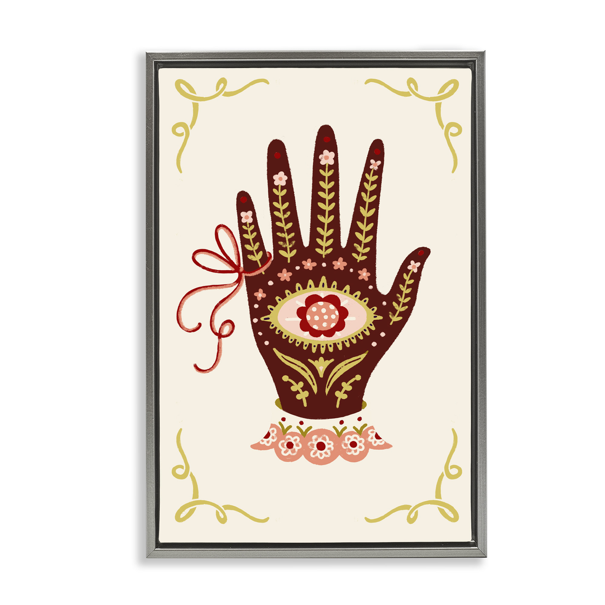 Bungalow Rose Boho Folk Style Hand Floating Frame, design by Hannah ...