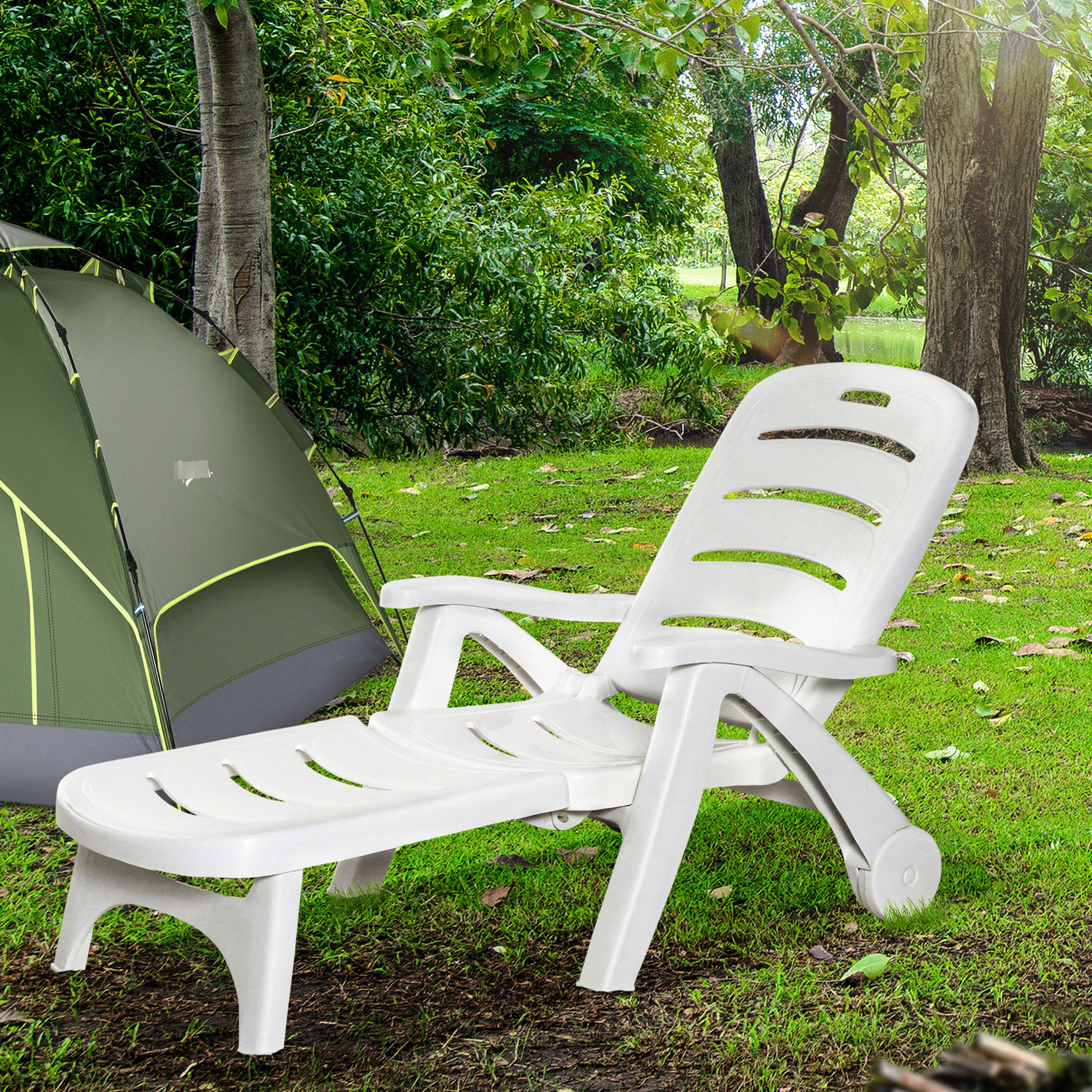 Lark Manor Poolside Enjoyment Chair With 5 Level Adjustable , Wheels ...