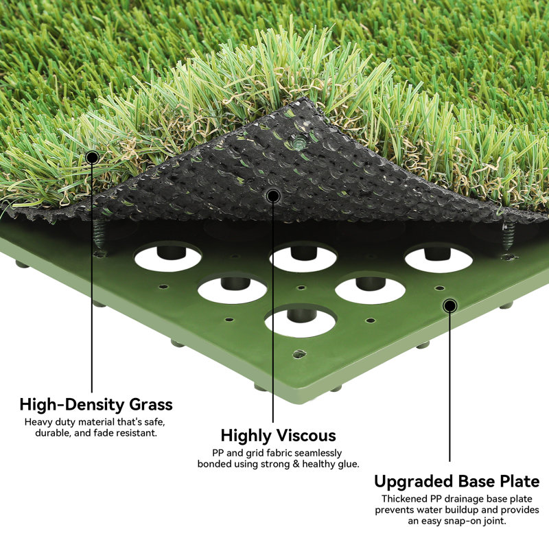 Edrosie Inc 12" x 12" Artificial Grass Turf Panels | Wayfair
