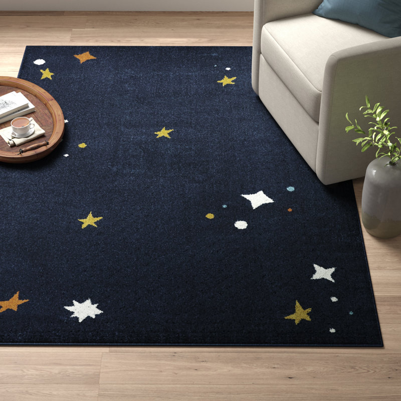 Mack & Milo™ Roder Navy Blue/Yellow/Orange Rug & Reviews | Wayfair
