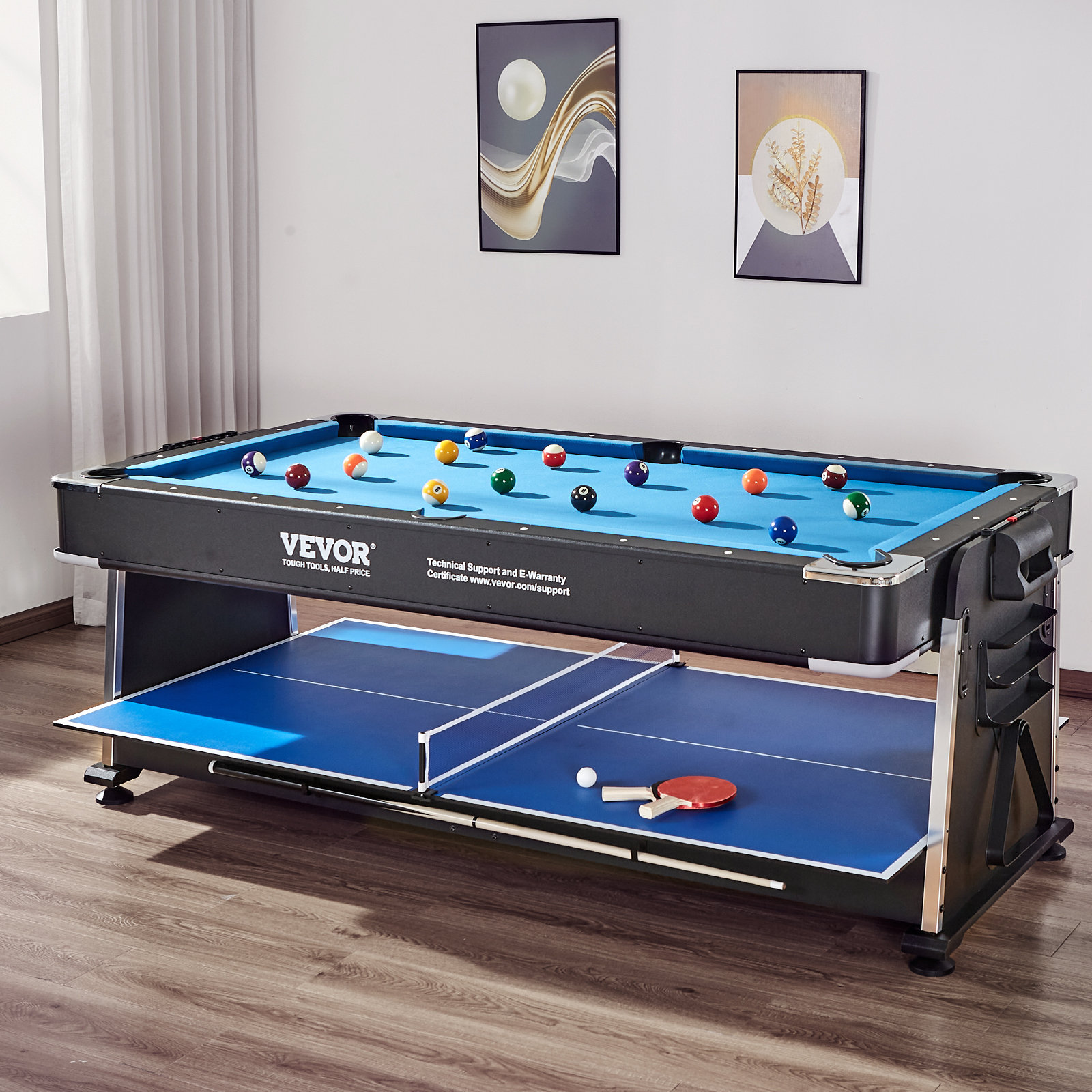 VEVOR 3-in-1 Rotating Swivel Multi Game Table with Air Hockey ...