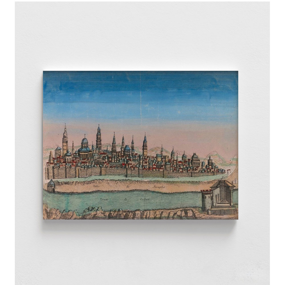 WeFrameArt Antique Map Of Jerusalem, Bible Map Art, Holy Land Wall Art ...