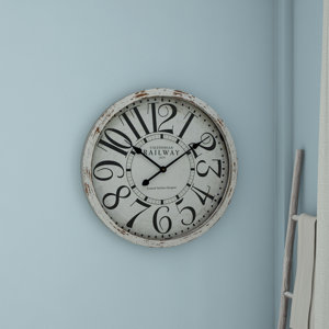 Highland Dunes White Wood Wall Clock & Reviews | Wayfair