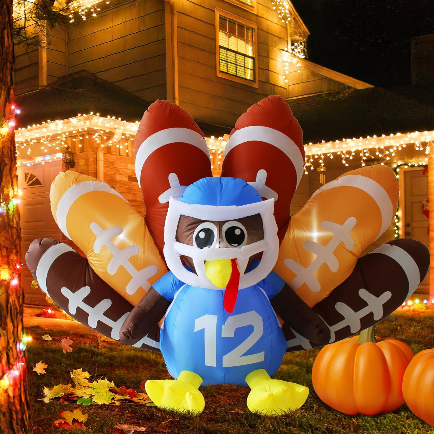 The Holiday Aisle® Thanksgiving Inflatables, 8FT Long Inflatable Turkey ...