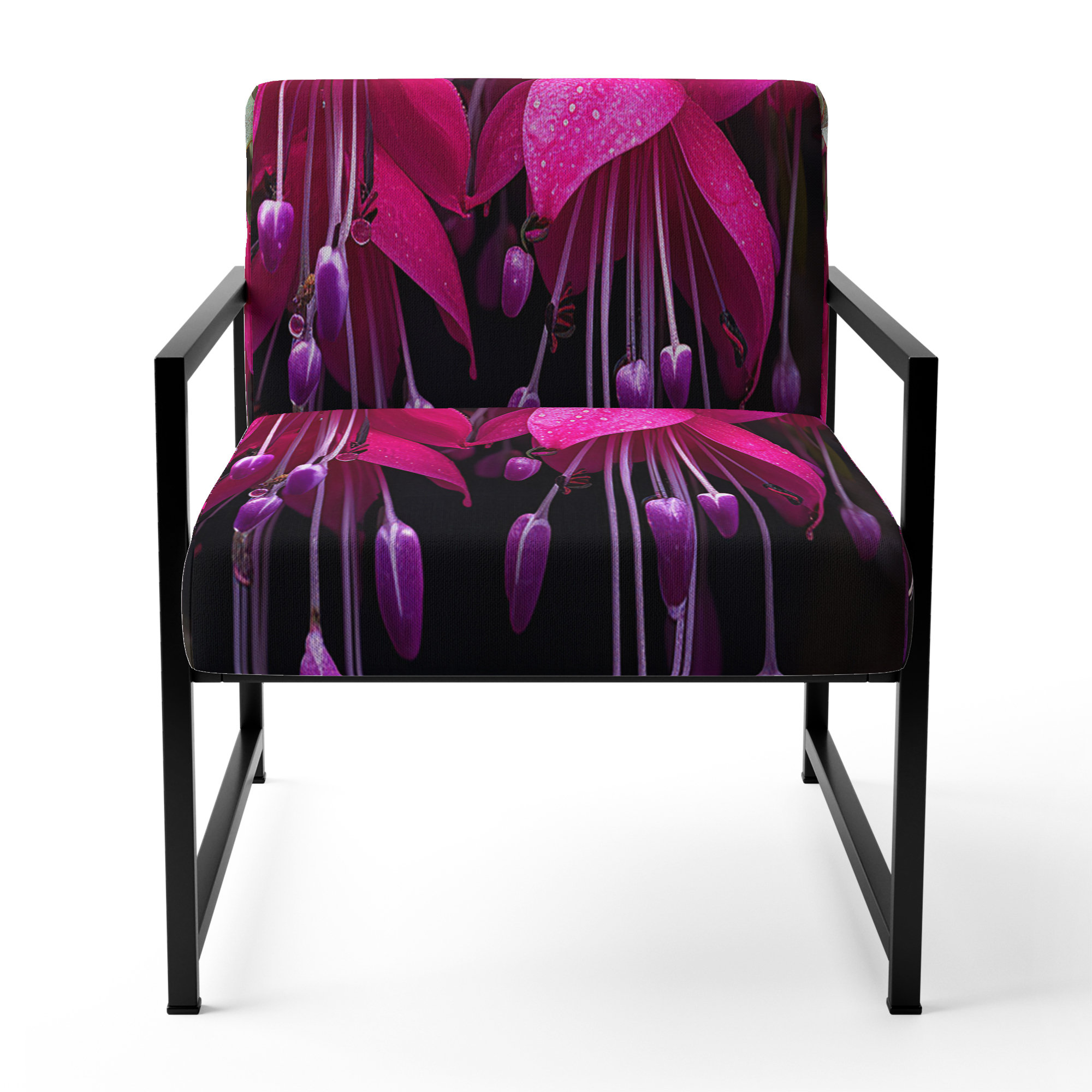 East Urban Home Fuschia Vivacious Flowers II - Upholstered Floral ...