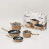 CAROTE 9-Piece Brown Pots And Pans Set Non Stick, Induction Cookware ...