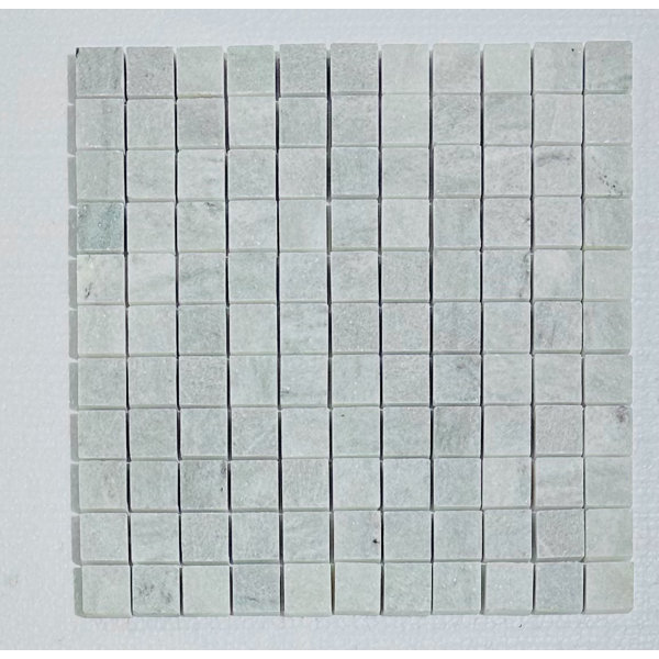 Tileville 12" x 12" Premium Ming Green Marble Grid Mosaic Wall & Floor ...