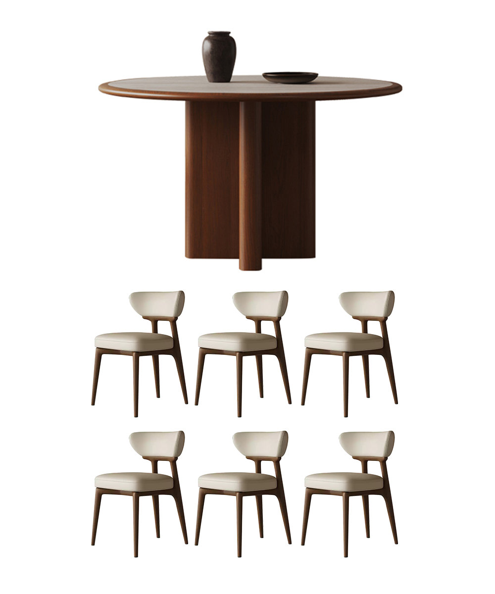 dinlin home Cave stone slab round dining table set - Wayfair Canada