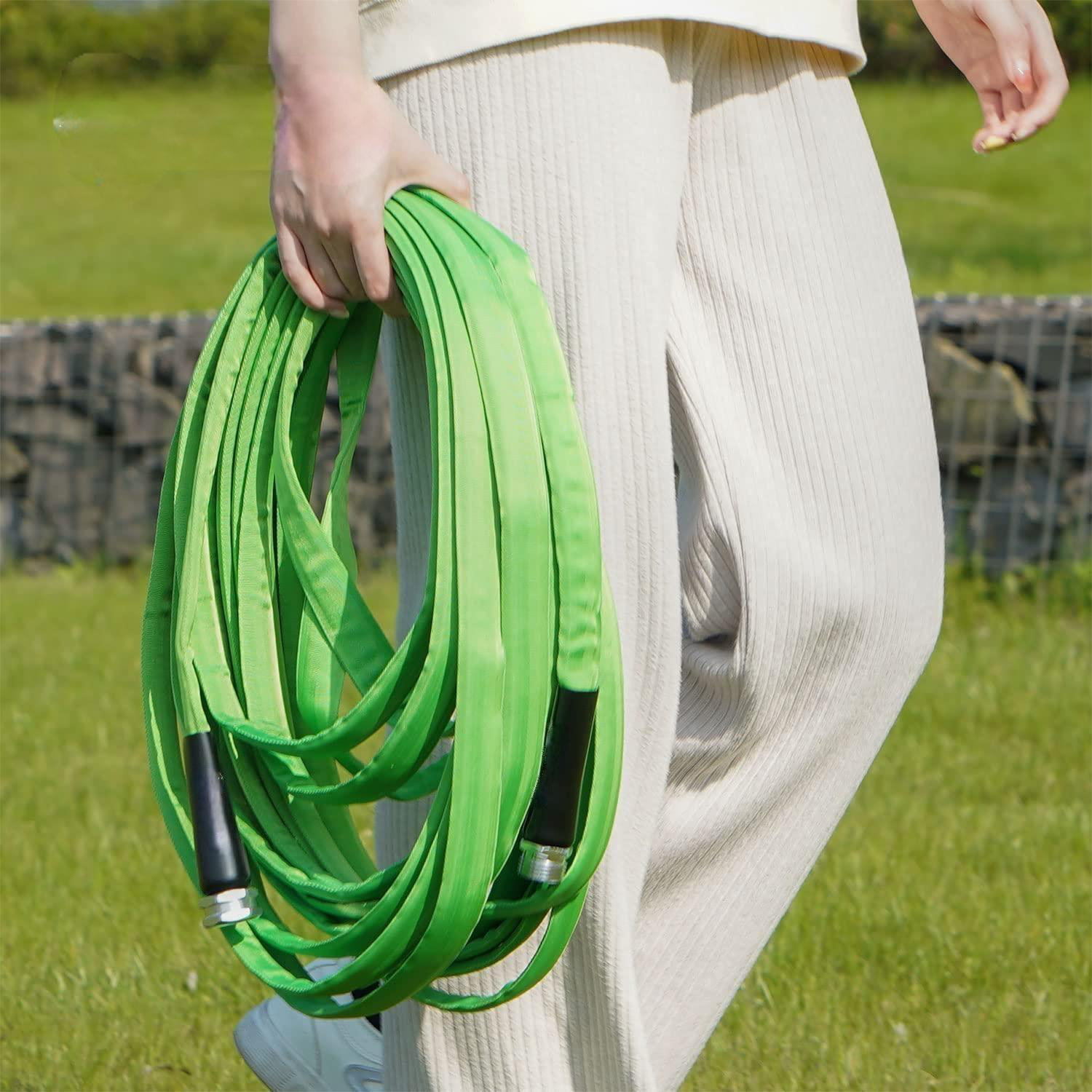 FEIYAN Flat Garden Hose Water Hose 5/8" ID Lightweight With 3/4" GHT ...