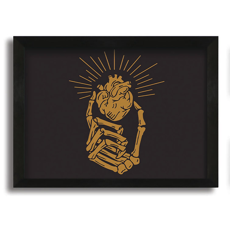 Happy Larry Skeleton Hand on Heart - Picture Frame Graphic Art on ...