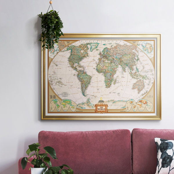 Lark Manor Executive National Geographic Travel Map With Push Pins ...