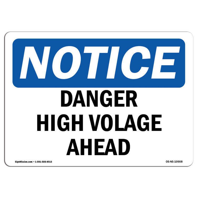SignMission Danger High Voltage Above Sign | Wayfair
