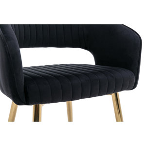 Everly Quinn Velvet Solid Back Arm Chair & Reviews | Wayfair