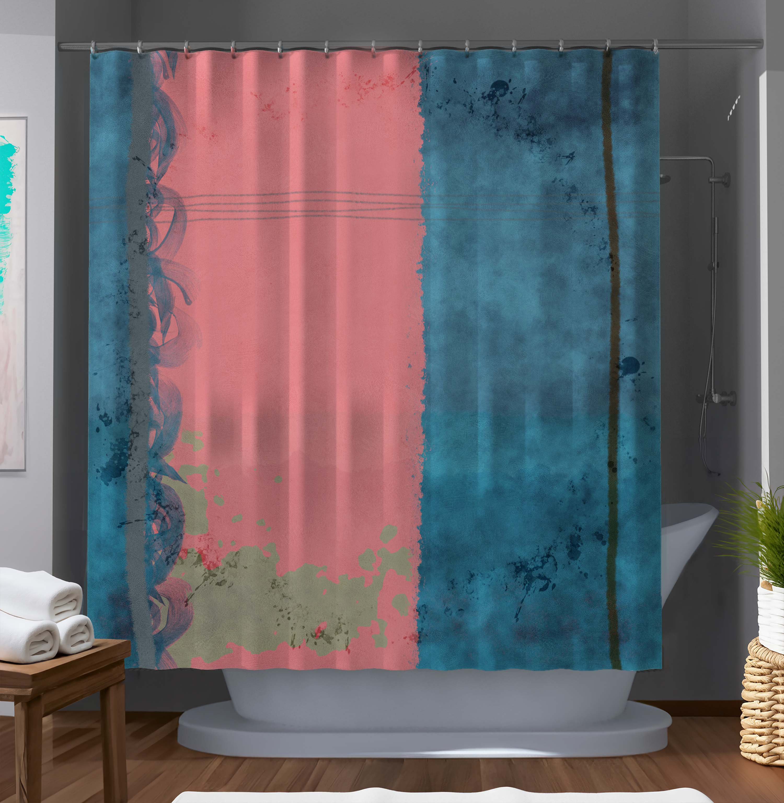 East Urban Home Tseng Abstract Shower Curtain | Wayfair