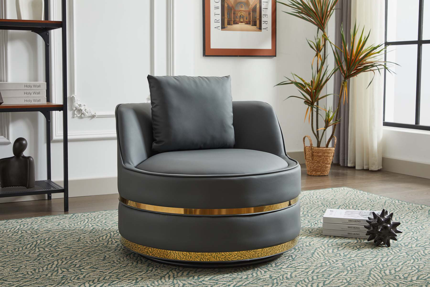 Mercer41 Kaisyn 28.35'' Wide Swivel Barrel Chair | Wayfair