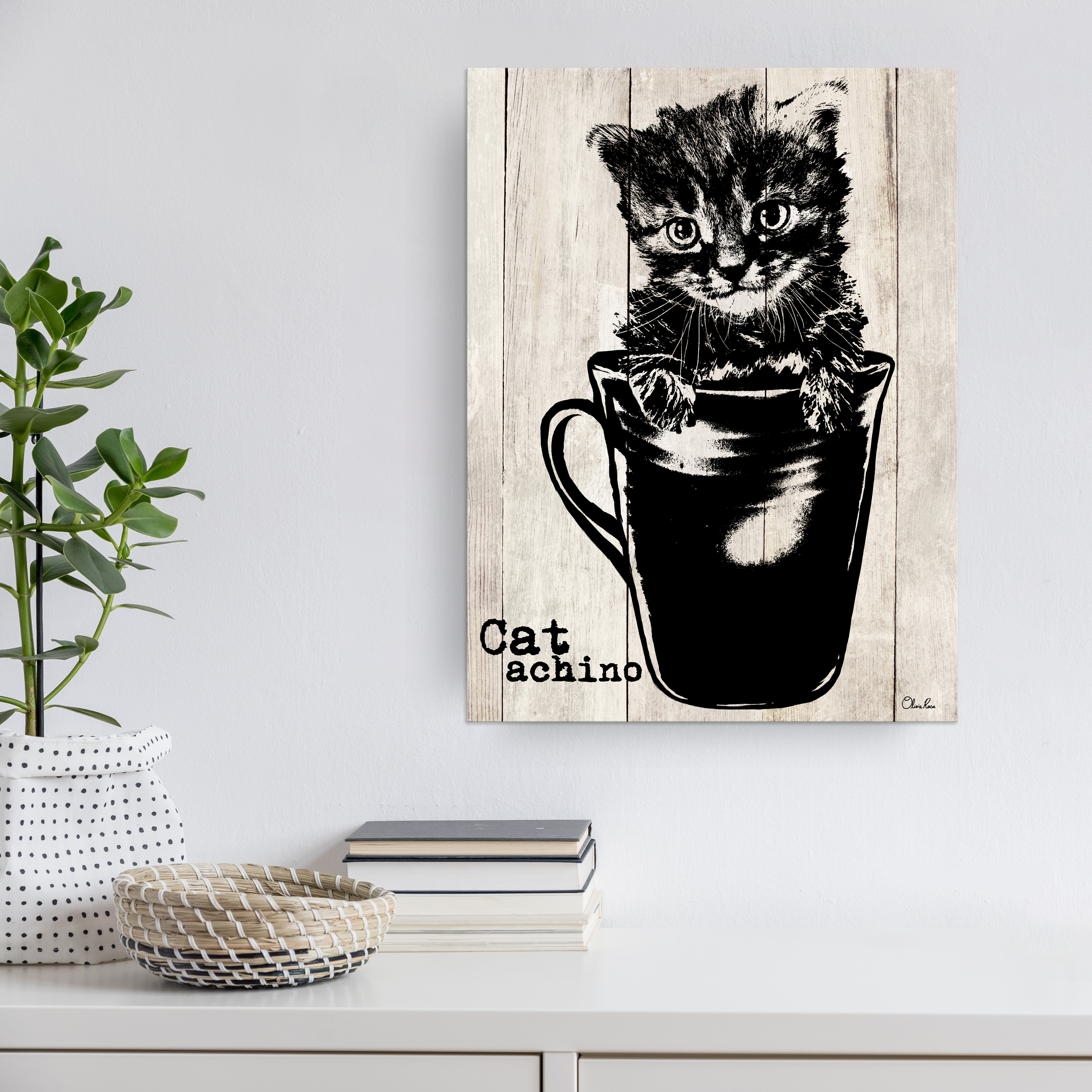 Winston Porter 'Cat 'Catachino'' Graphic Art Print on Wrapped Canvas ...