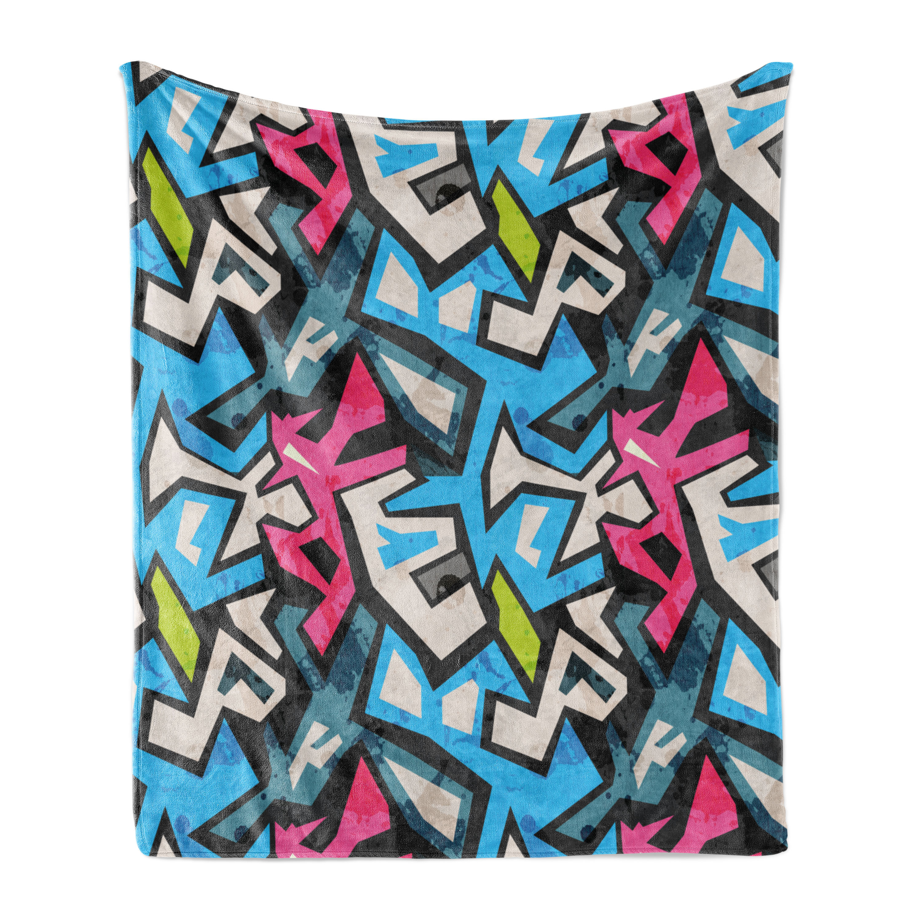 Ambesonne Grunge Fleece Throw Blanket Street Art Graffiti Funk ...
